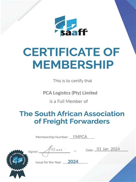 Saaff Pca Logistics
