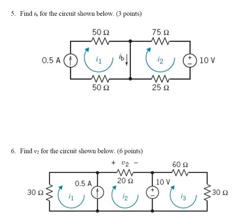 Solved Solve For Ib In Problem 5 And V2 In Problem 6 Chegg Com