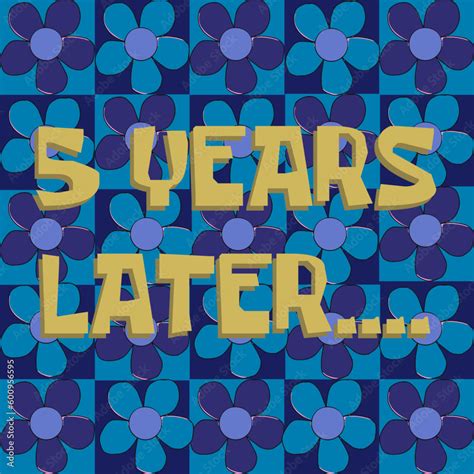 Vetor De Five Years Later Vector Text Illustration Set Background Spongebob Squarepants