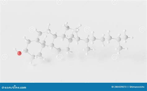 Cholesterol Molecule 3d Molecular Structure Ball And Stick Model Structural Chemical Formula