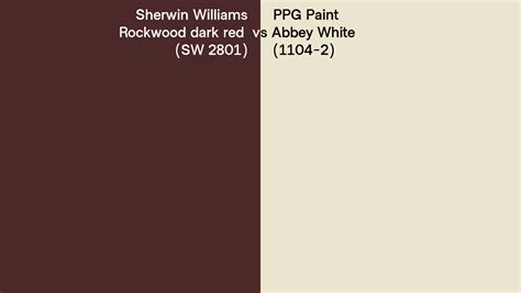 Sherwin Williams Rockwood Dark Red Sw 2801 Vs Ppg Paint Abbey White