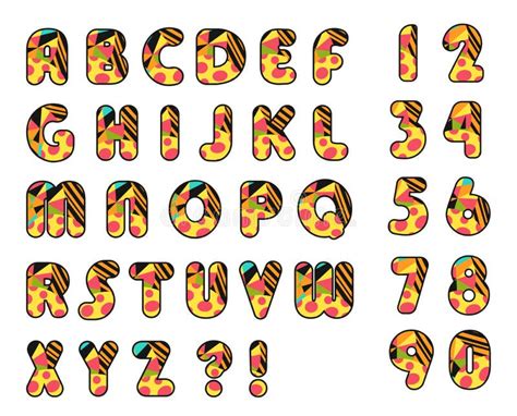 Vector Colorful Alphabet Isolated Vector Font Decorative Vector