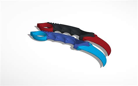 3d Design Fire And Ice Karambits Together Tinkercad