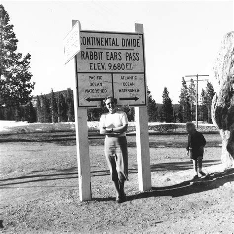 Rabbit Ears Pass Continental Divide Sign Historical Image Collection