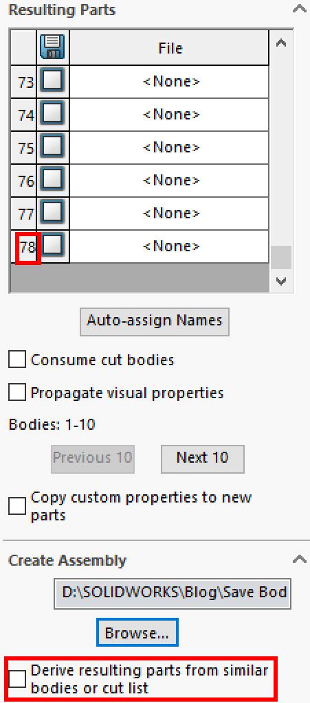 Solidworks Save Bodies Command Without Creating Multiple Copies