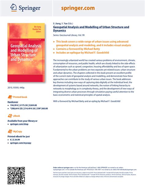 Pdf Geospatial Analysis And Modelling Of Urban Structure And Dynamics