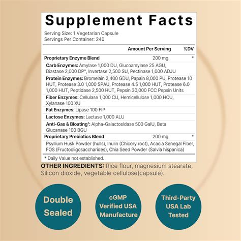 Naturebell Digestive Enzymes With Probiotics And Prebiotics 240