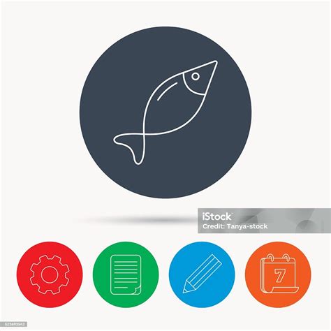 Ikon Ikan Tanda Memancing Ilustrasi Stok Unduh Gambar Sekarang Berputar Memutar Boga