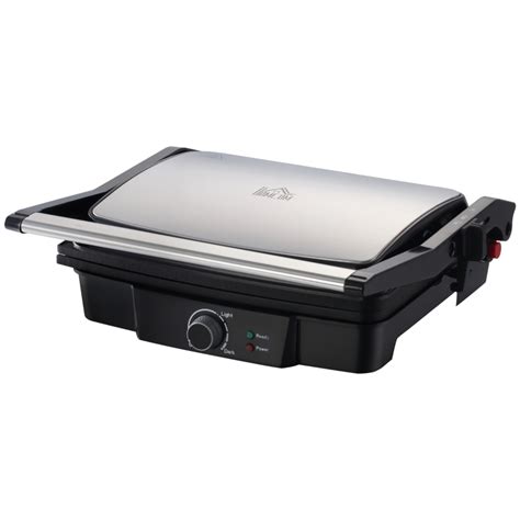 Homcom Health Grill And Panini Press 4 Slice Toastie Machine 2000w