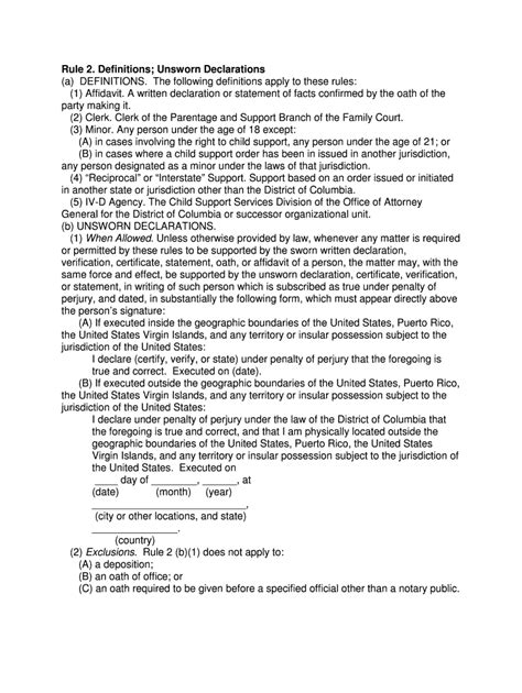 Fillable Online Rule 2 Form Of Action Definitions Unsworn Declarations A Fax Email Print