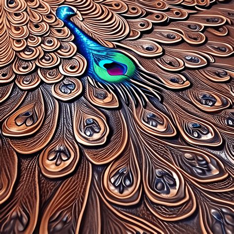 Tooled Leather Peacock Background · Creative Fabrica