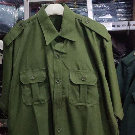 Jual Setelan Kemeja Safari Pendek Security Satpam Warna Hijau Muda