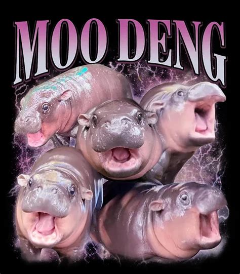 Moo Deng Bootleg Rap Png Vintage 90s Graphic Png Cute Moo Deng Png Funny Bootleg Baggy Meme