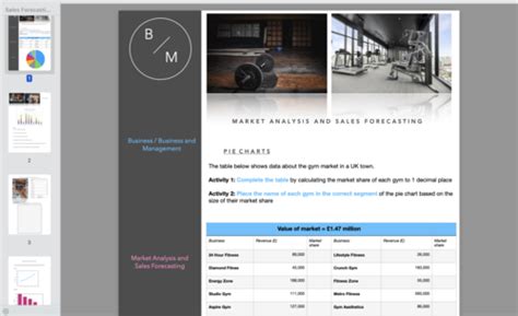 Sales Forecasting Market Analysis Worksheet Teaching Resources