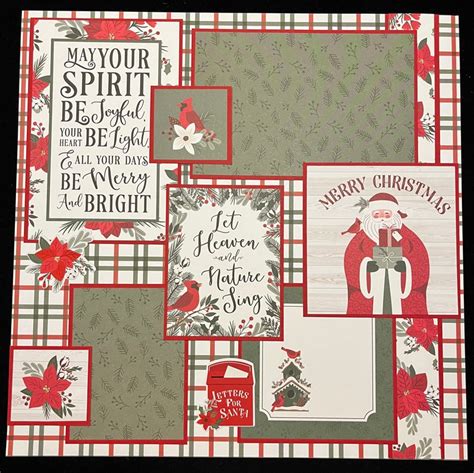 Premade Christmas Scrapbook Album Layout Page Christmas Photo Album