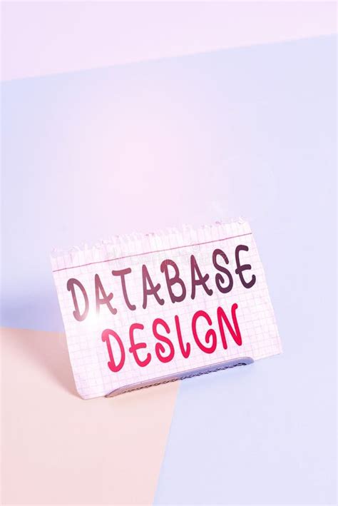 Text Sign Showing Database Design Conceptual Photo Organisation Of
