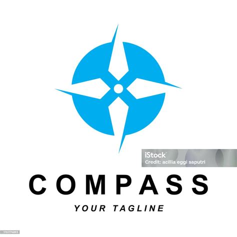 Compass Icon Vector With Slogan Template Stock Illustration Download