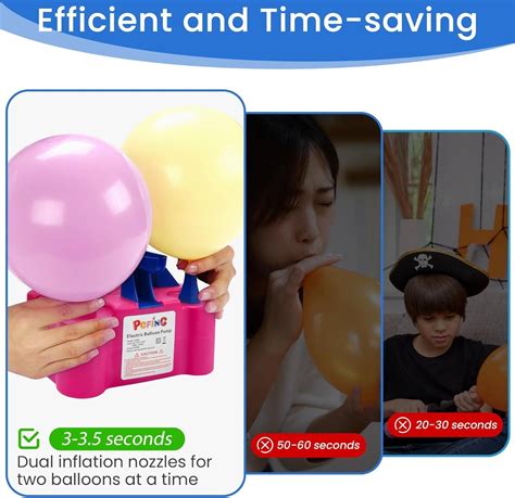 Pcfing Balloon Pump Electric Portable Balloons Inflator Blower Machine With Balloon Tying Tool
