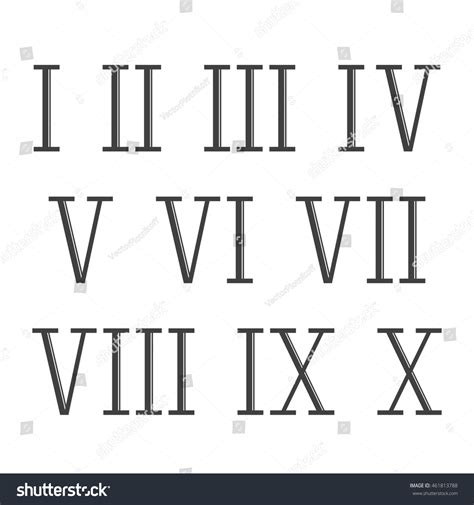 Roman Numerals Set Vector Isolated On Stock Vector Royalty Free