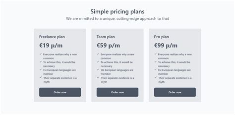 Pricing Components Themesdev