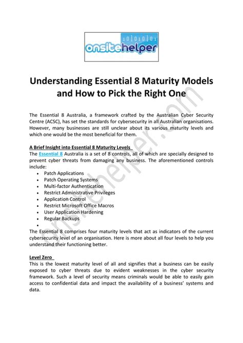 Understanding Essential 8 Maturity Models And How To Pick The Right One Pdf