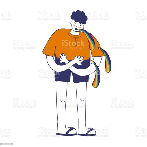 그 청년은 아프다 남자는 중독에서 구토입니다 과열로 인한 불량 벡터 일러스트레이션 파란색 선 만화 스타일 구토에 대한 스톡 벡터