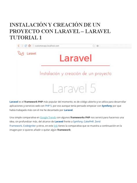 Instalación Y Creación De Un Proyecto Con Laravel Pdf Php Mi Sql