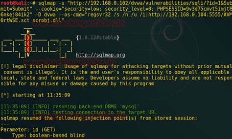 Command Injection Exploitation Through Sqlmap In Dvwa Os Cmd Hacking Articles