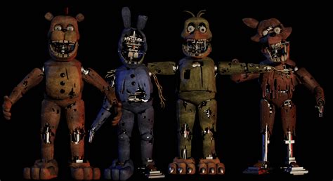 Stylized Withered Animatronics R Fivenightsatfreddys
