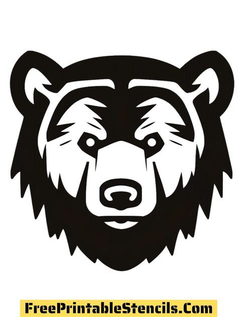 Grizzly Bear Face Stencil