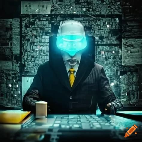 Image Of A Futuristic Hacker In An Underground Digital Cave On Craiyon