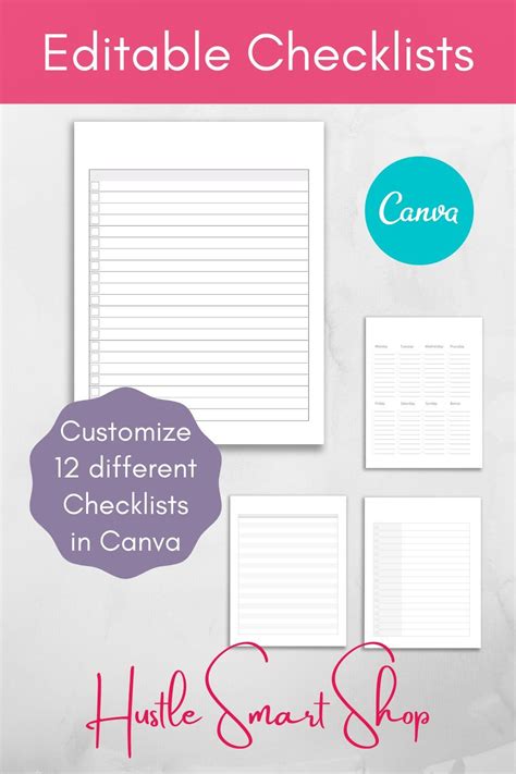 Checklist Template Canva Template Custom Pdfchecklisttemplatepdf