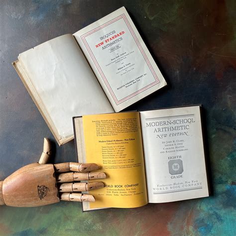 Pair Of Vintage Arithmetic School Books For Sale Log Cabin Vintage