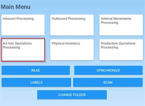 confirm ad hoc tasks seidor mobile wms cloud