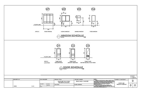 Windowfinals Window Schedule Scale 1 W1 W2 W3 W Specs Fixed Window Sliding Window Awning
