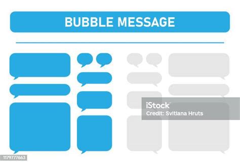 메신저 채팅을위한 파란색과 회색 메시지 거품 디자인 템플릿의 큰 세트 벡터 일러스트레이션 상자에 대한 스톡 벡터 아트 및 기타 이미지 Istock