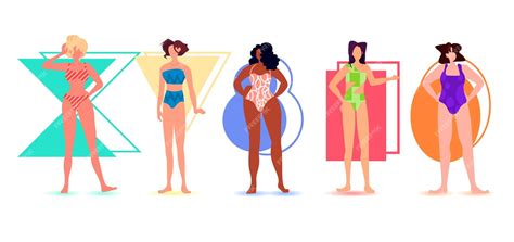 premium vector mix race people of different height figure type and