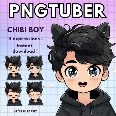 Pngtuber Cat Vtuber Model For Twitch 10x Black Png Tuber Reactive