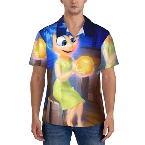 Gokiu Inside Out 2 For Hawaiian Shirt For Men Casual Button Down Beach