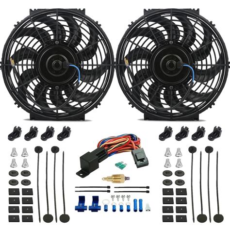 Dual 12 13 Inch 130w Electric Radiator Fan Thermostat Switch Wiring Kit