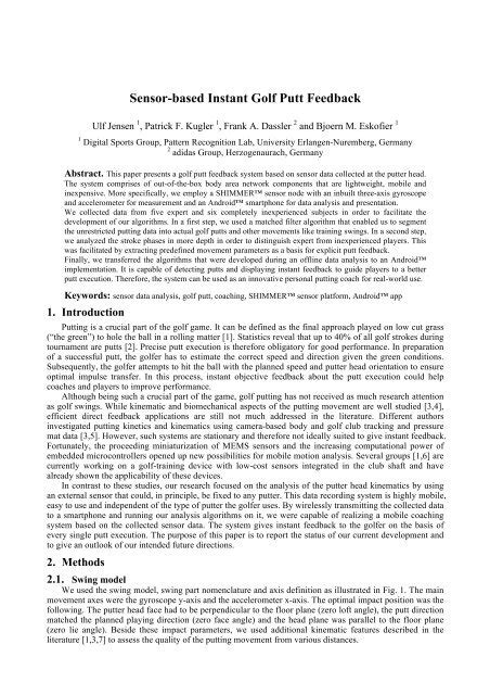 Sensor Based Instant Golf Putt Feedback