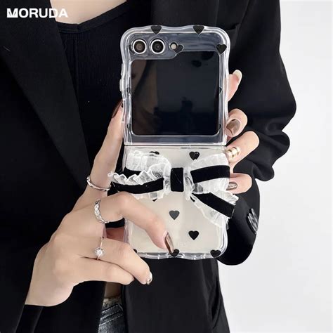 삼성 Z 플립 5 Z 플립 3 웨이브 엣지 케이스 한국 하트 활 커버 갤럭시 Z 플립 5 Z 플립 4 투명 소프트 얇은 폰 케이스 위시버킷