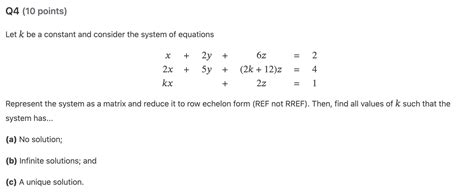 solved q4 10 ﻿points let k ﻿be a constant and consider the