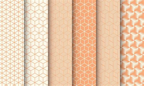 Orange Cube Seamless Pattern Set 1214090 Vector Art At Vecteezy