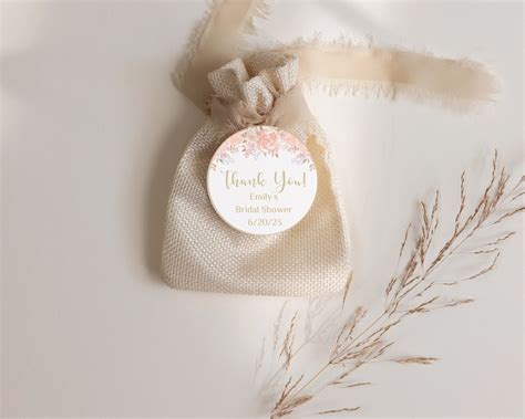 Editable Pink Floral Thank You Label Gift Tag Etsy