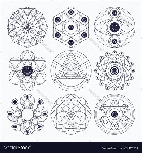 Sacred Geometry Design Elements Royalty Free Vector Image