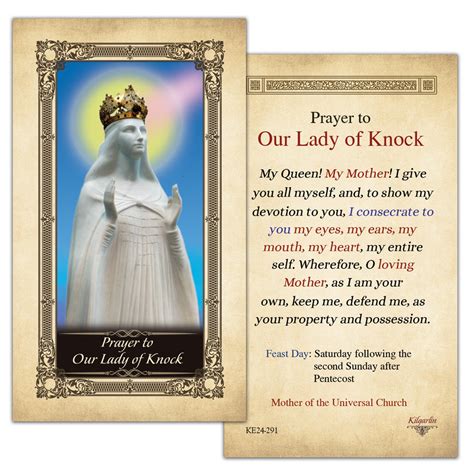 Our Lady Of Knock Kilgarlin Laminated Prayer Card Shopcatholic