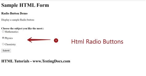 Html Radio Button Testingdocs Com