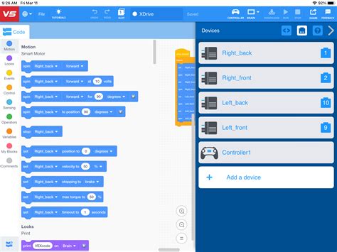 Coding X Drive In Blocks Programming Support VEX Forum