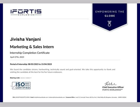 Jivisha Vanjani On Linkedin Internship Marketing Sales